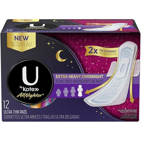 Amazon.com: U by Kotex AllNighter Extra Heavy Overnight Feminine Pads ...