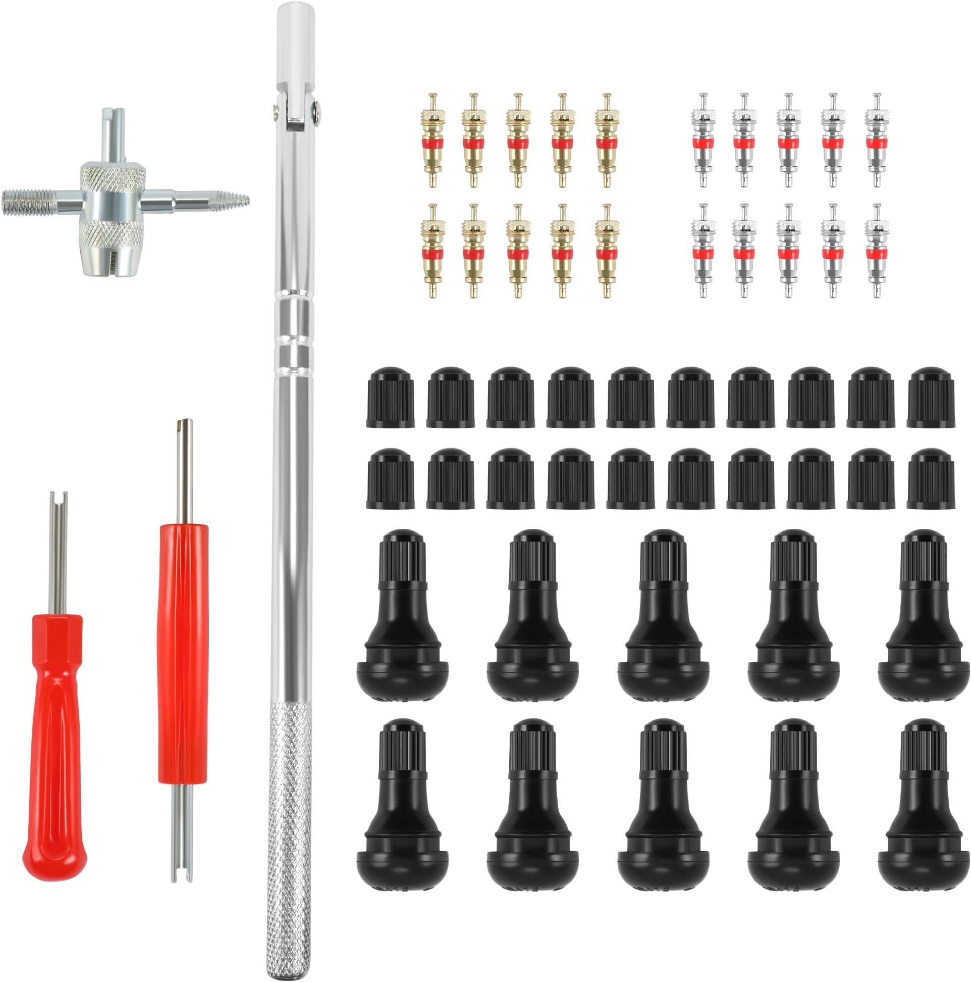 Amazon.com: Asooll 40pcs TR412 Valve Stem Puller Installer Tool 4 Way ...