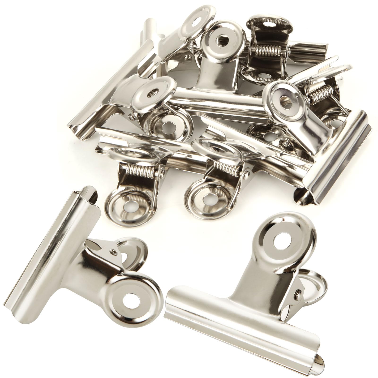 WOPPLXY 60 PCS Bulldog Clips 2 Inch Metal Hinge Clips - Silver Bull Dog ...
