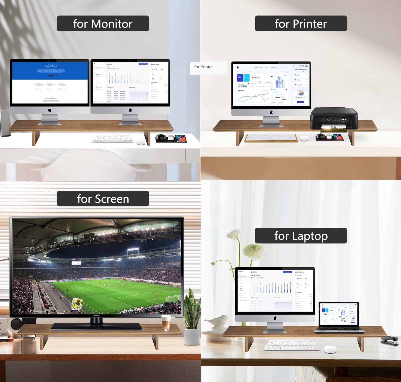 Buy SAMDI Monitor Stand, Wooden Computer Monitor Stand,Wooden Storage ...