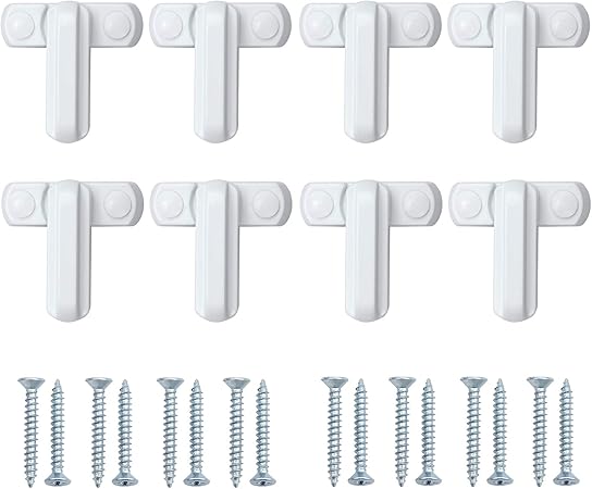 Kamtop Sash Jammers 8PCS Sash Blockers White Zinc Alloy Window Jammers ...