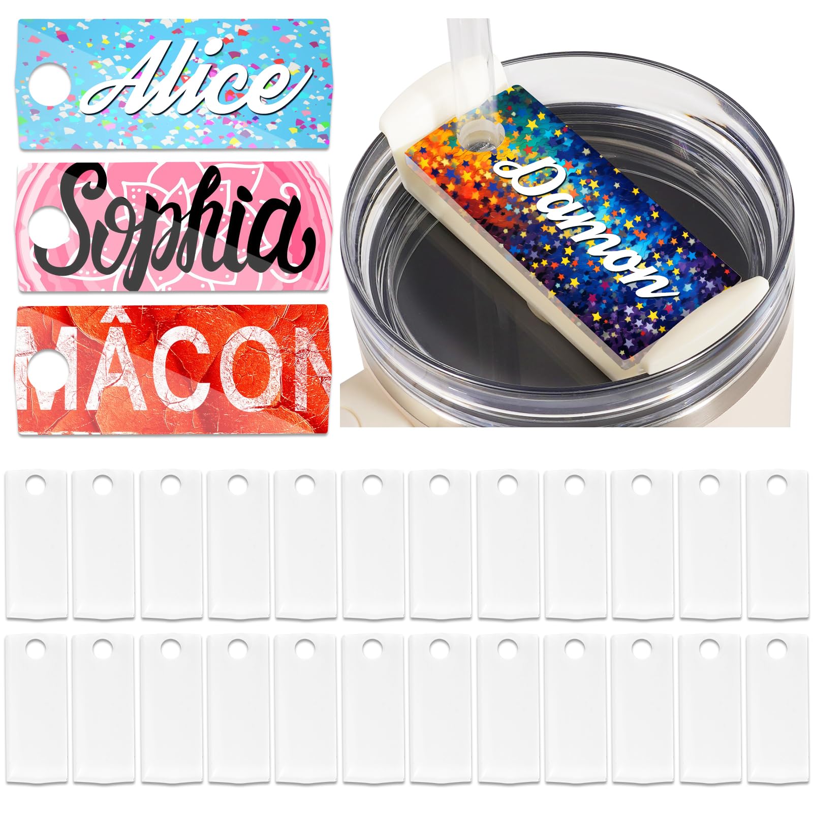 Amazon.com: ToBeAce 24 Pcs Sublimation Name Plate Blanks Acrylic, 2.8 ...