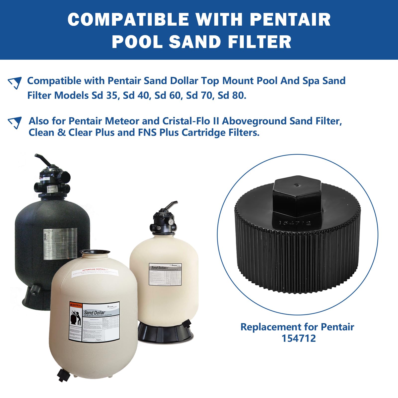 Snapklik.com : Ahuliao Pool Sand Filter Drain Cap For Pentair Dollar ...