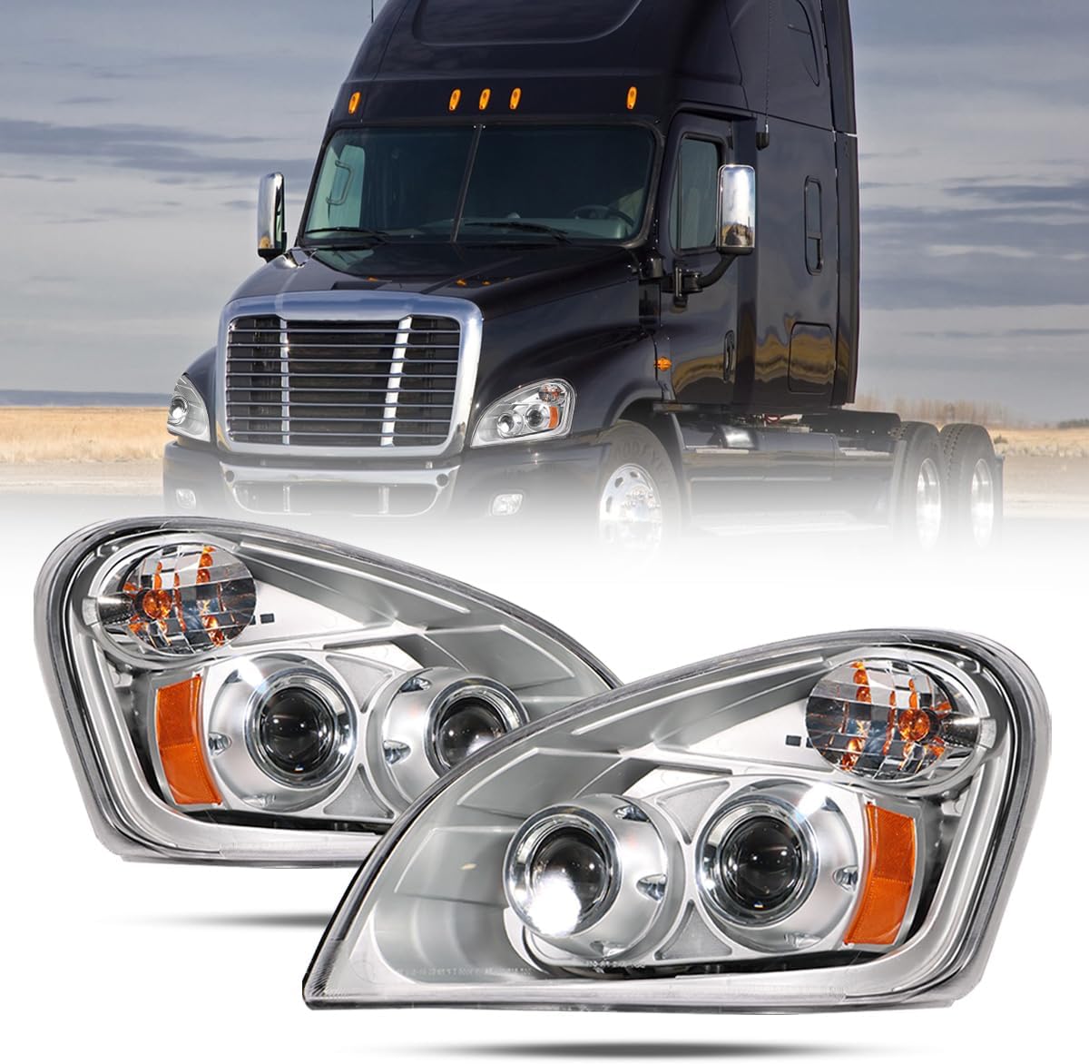 Amazon.com: Easyinst ALL LED Freightliner Headlights for Cascadia 2008 ...