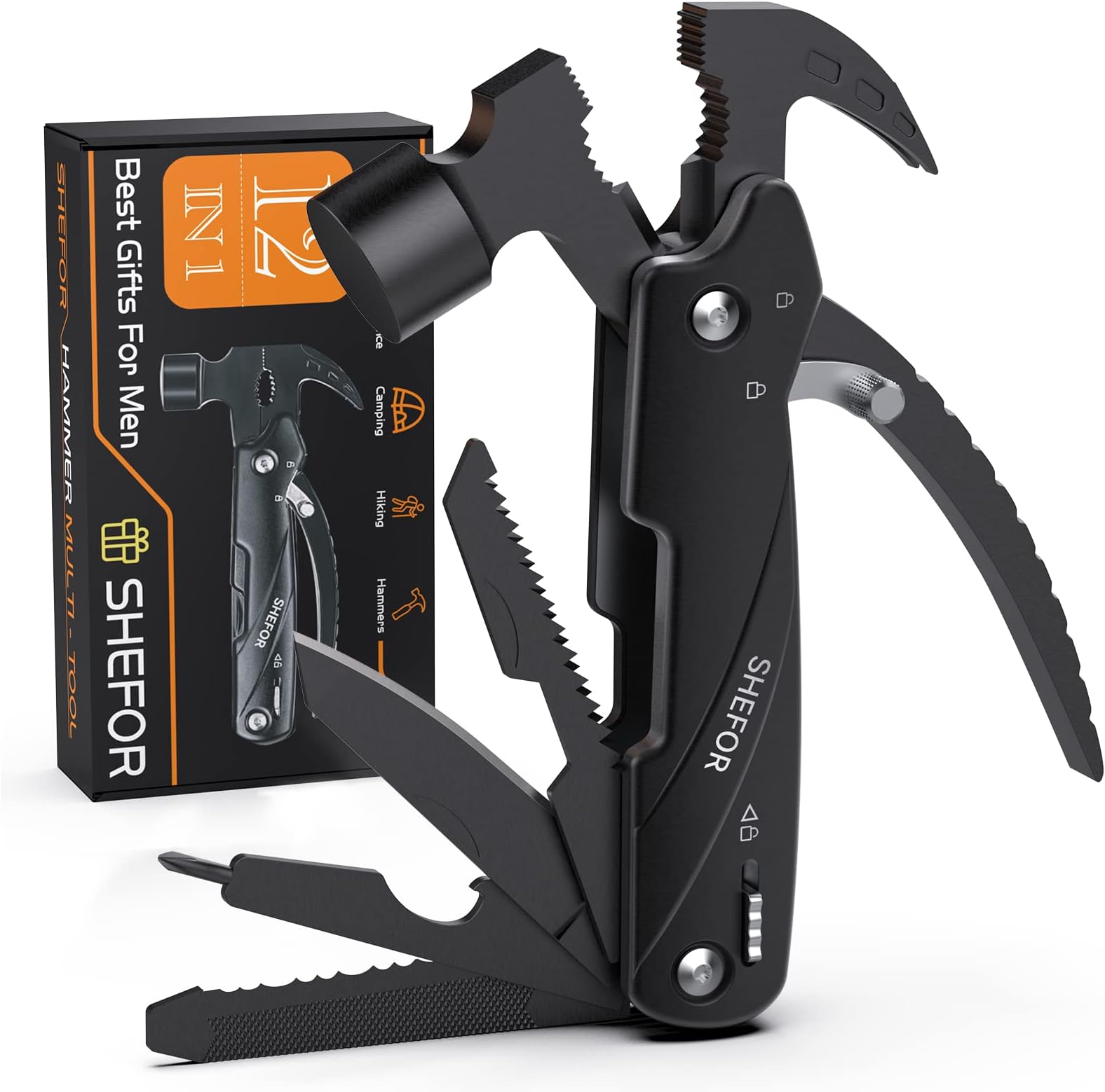QWORK® All in One Hammer Multitool, Multi Tool Gadgets, Camping ...