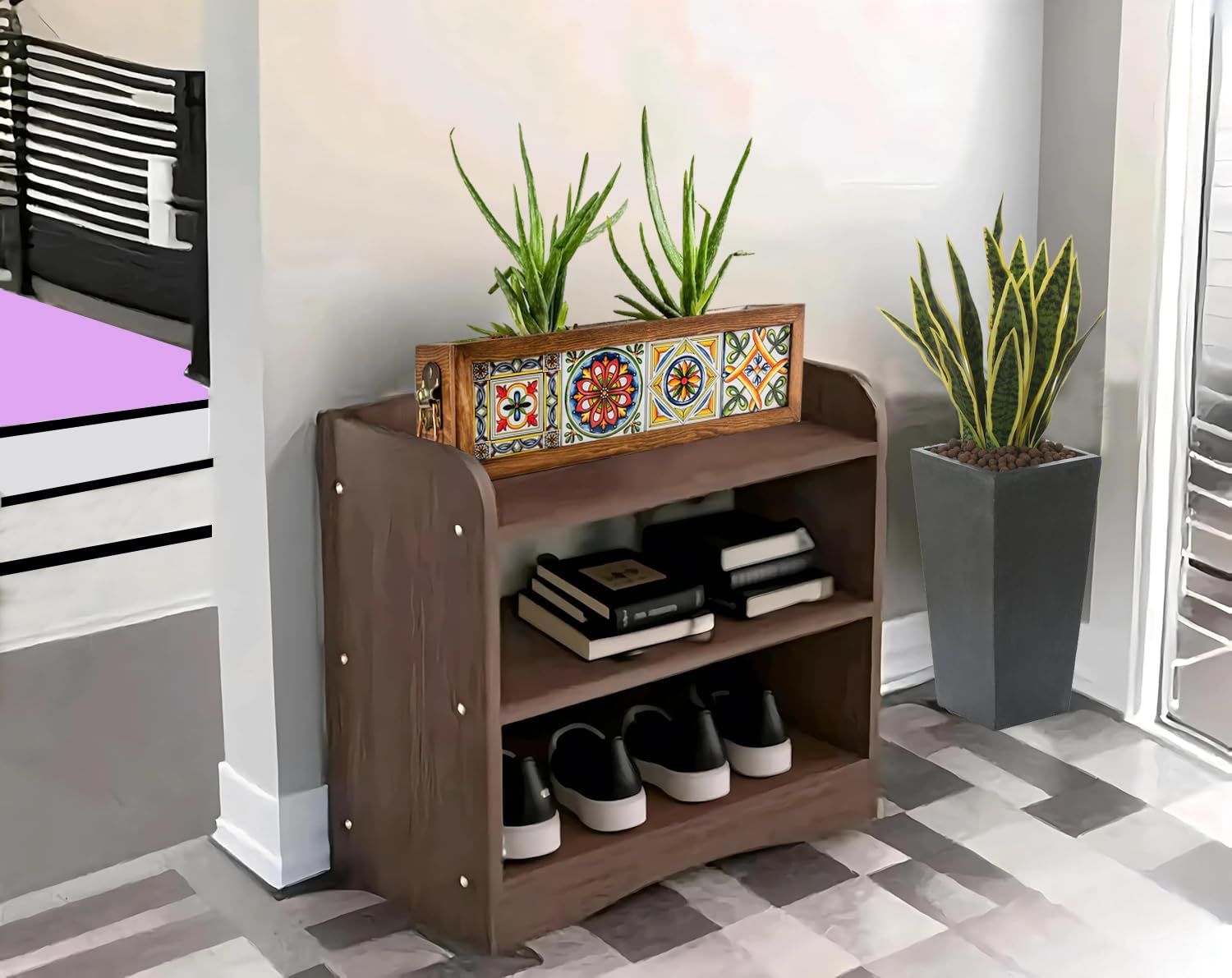 EVETO Multipurpose 3 Tier Shoes Storage Unit Engineered Wood Open Shelf ...