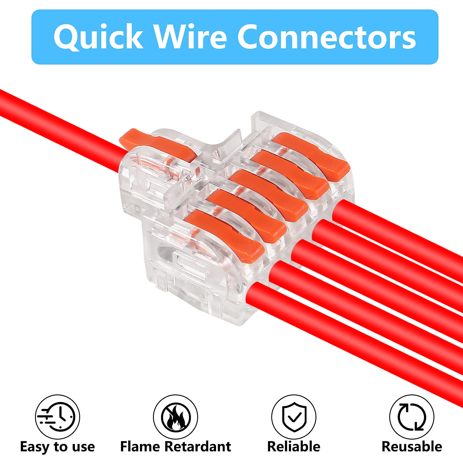 Snapklik.com : 20pcs Lever Wire Connectors, 1 In 5 Out Connectors For ...