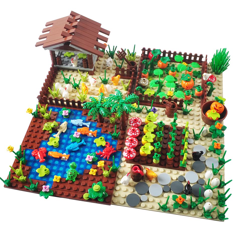 Amazon.com: BAENRCY Farm Field Set Building Blocks Plant Animal Crops ...