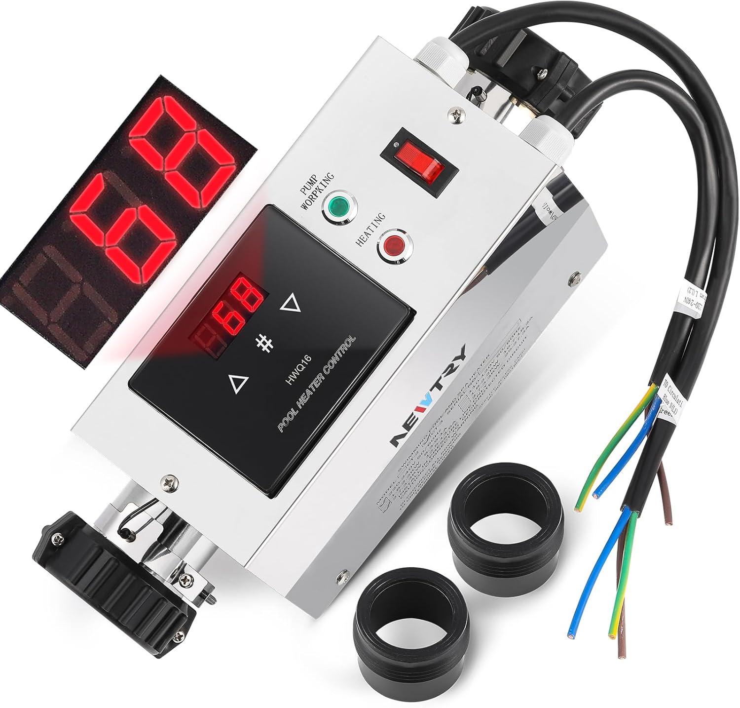 Amazon.com : NEWTRY Pool Heater Thermostat, 220V 3KW Hot Tub Spa ...