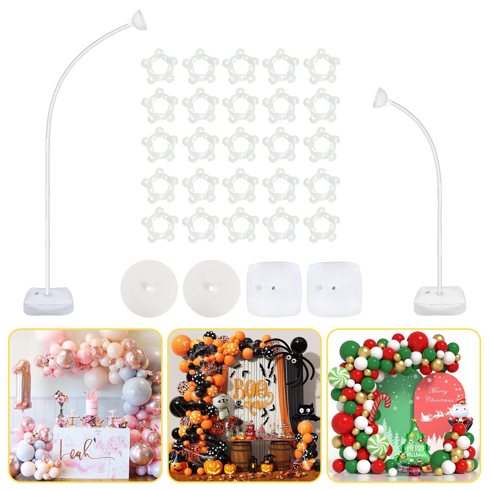 Amazon.com: CYAOOI 8FT & 6FT Balloon Arch Stand, Flexible Top Balloon ...