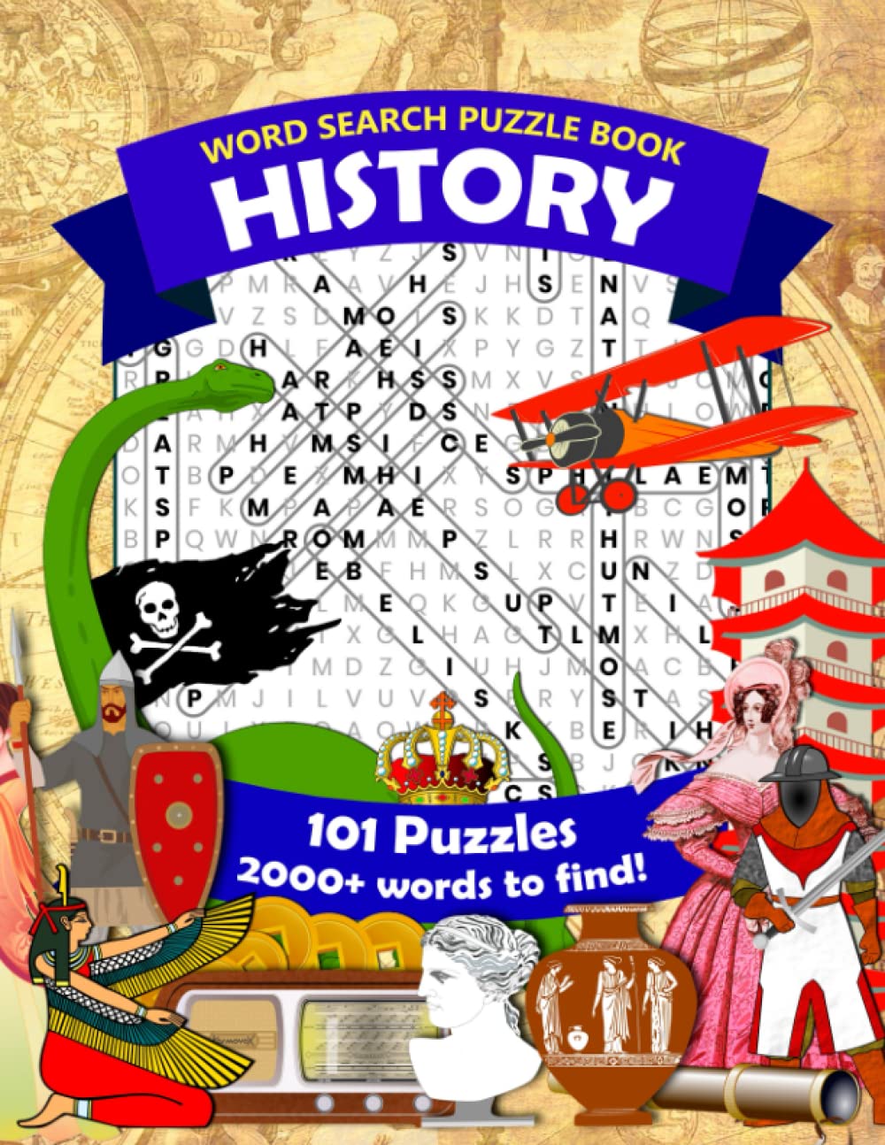 Amazon.com: History Word Search Puzzle Book: 101 History Themed Word ...
