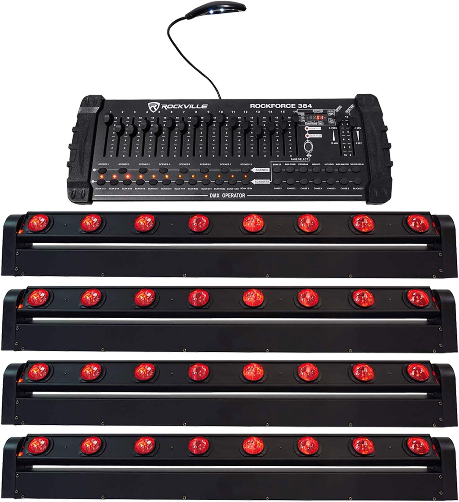 Amazon.com: (4) Rockville MOTIONSTRIP Motorized Moving Head RGBW Color ...
