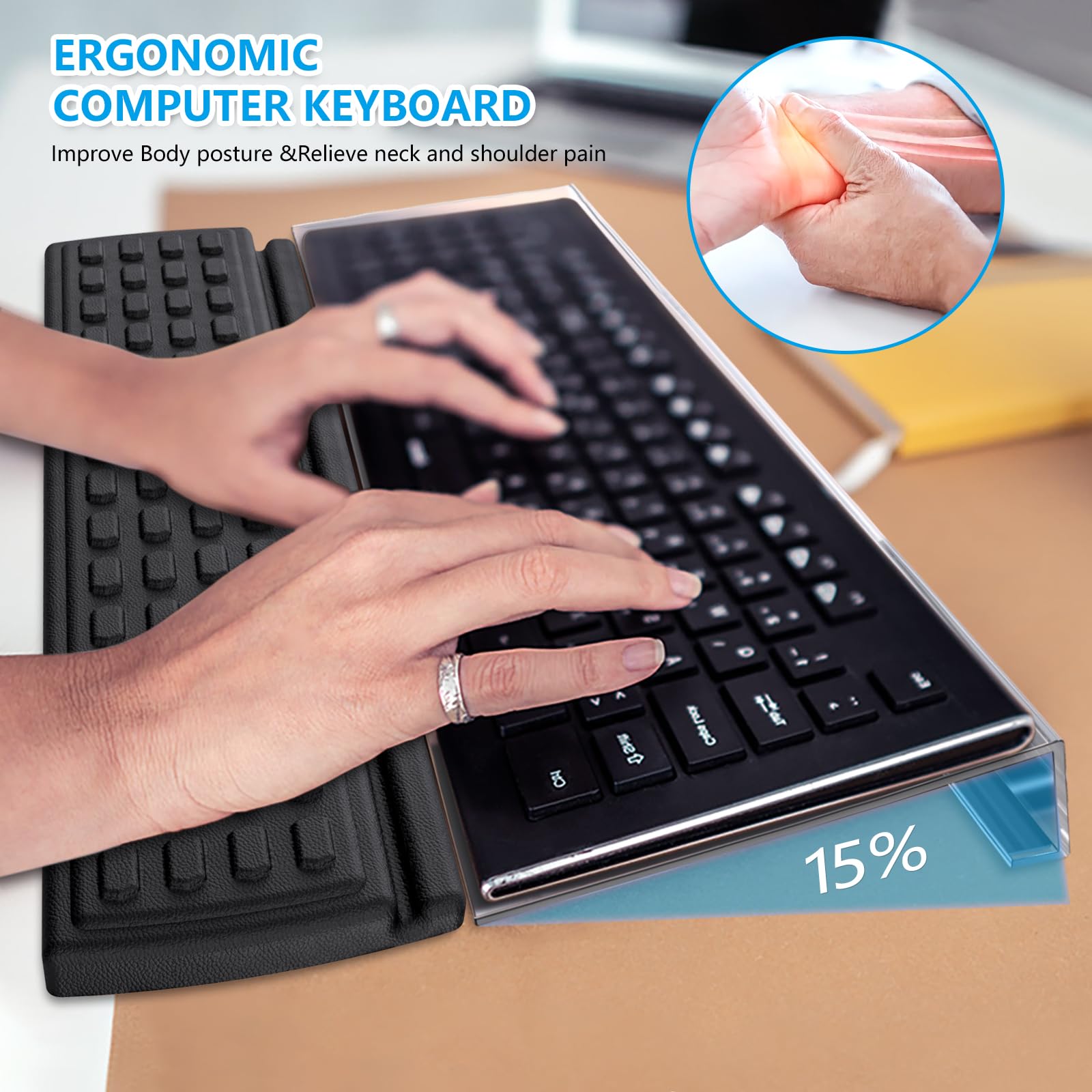 Snapklik.com : Laokiiy Computer Keyboard Stand - Acrylic Tilted Holder ...