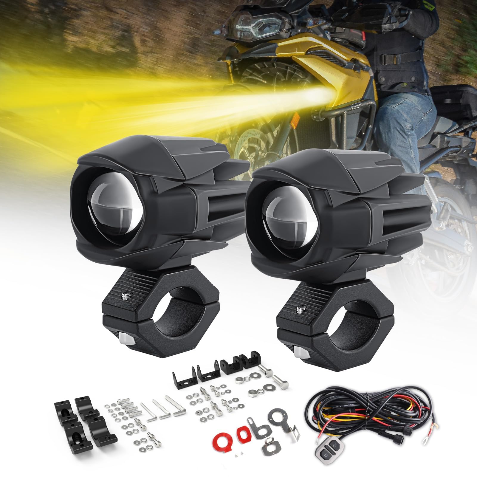 COLIGHT Motorcycle Fog Lights LED 12V Driving Light Auxiliary Light 80W ...