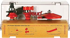 Freud 97-150 3 Piece Door Router Bit Set with Premier 99-760 Rail and ...
