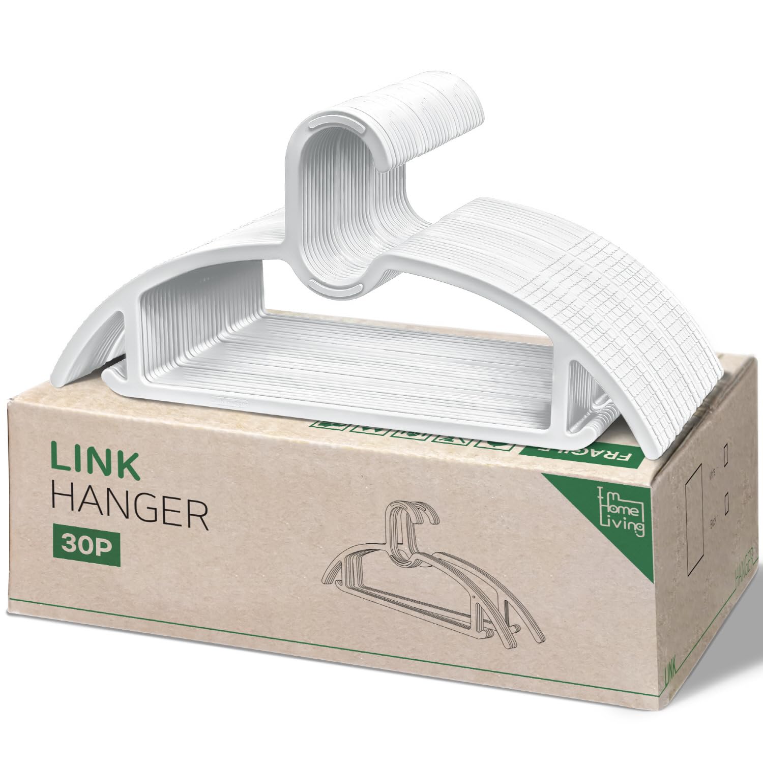 Amazon.com: I M HOME LIVING Interlocking Slim Link Hangers 30 Pack with ...