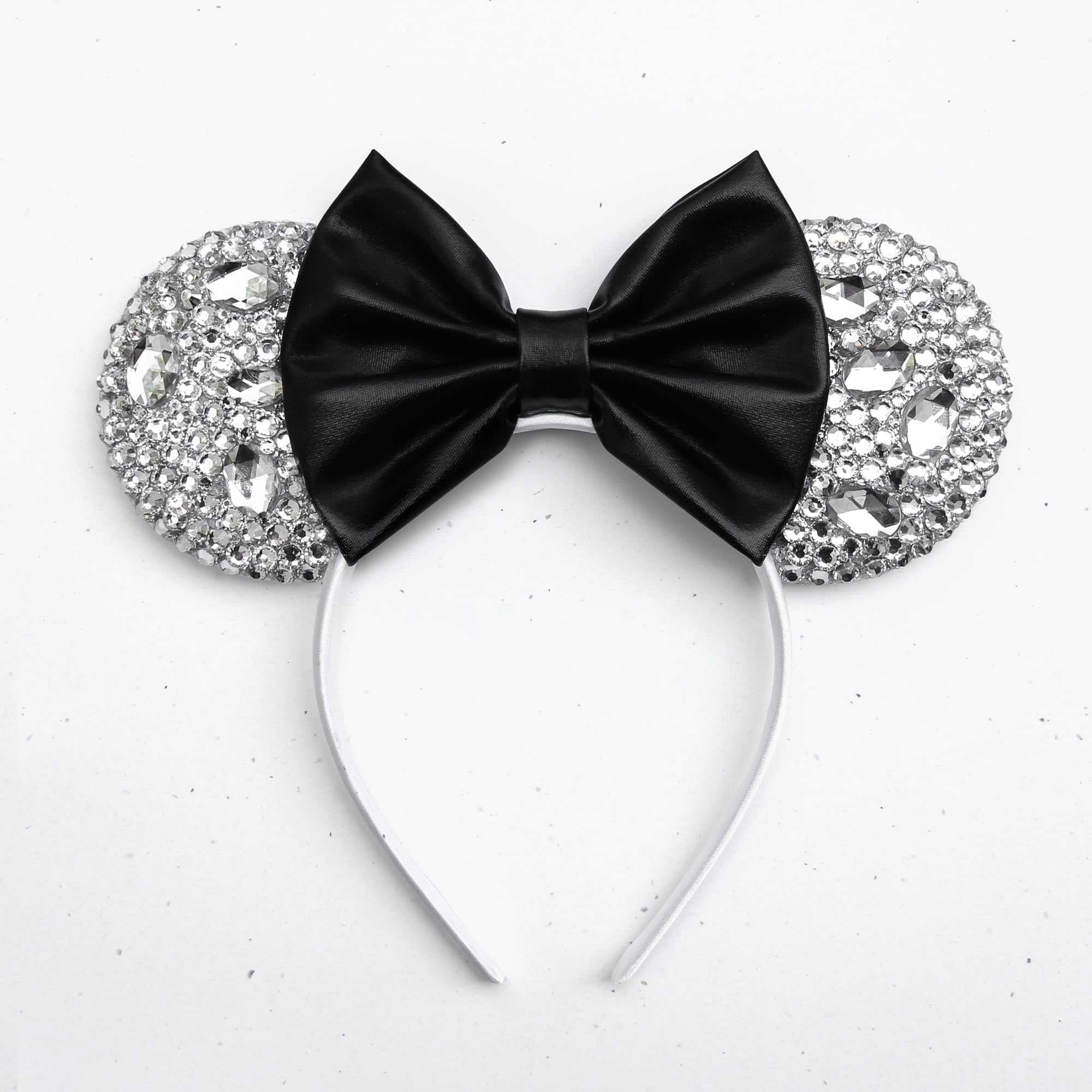 Amazon.com: Black & Silver Sparkle Mickey Ears, Silver Mouse Ears ...
