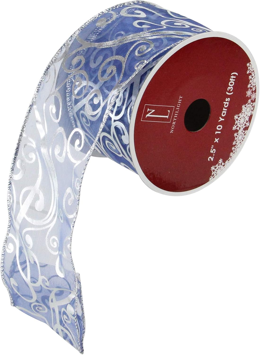 Amazon.com: Blue and Silver Abstract Swirls Christmas Wired Craft ...