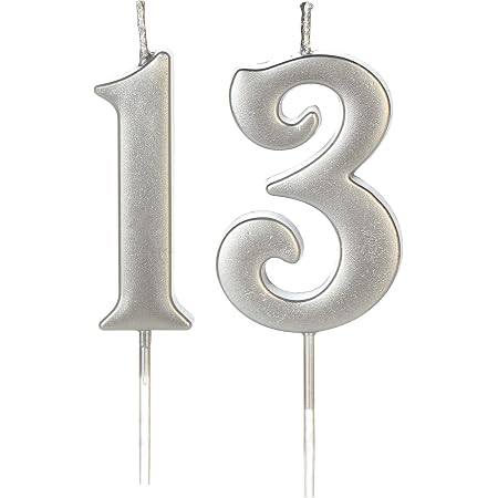 Amazon.com: Black 13th Birthday Candle, Number 13 Years Old Candles ...