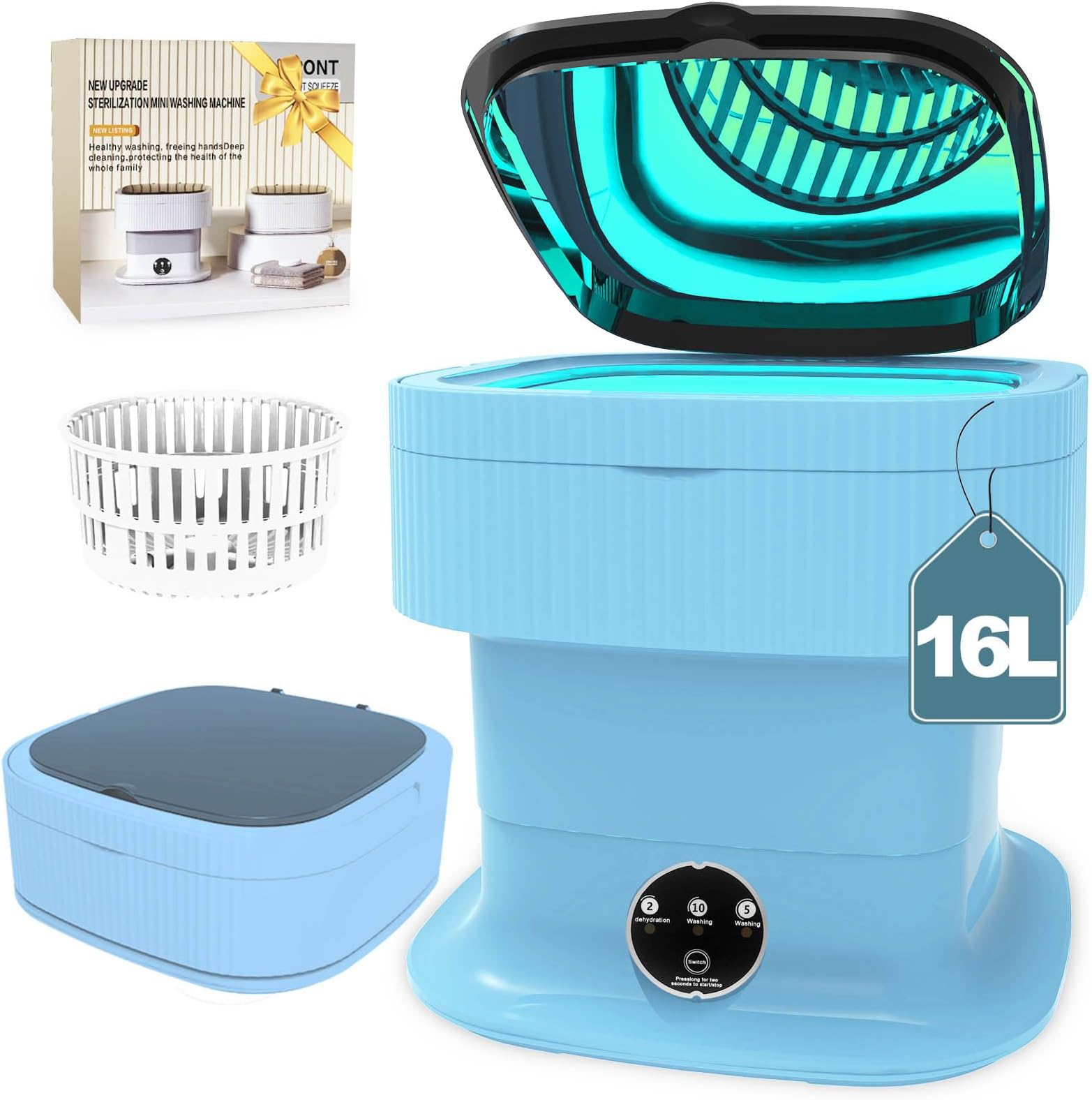 Amazon.com: Portable Mini Washing Machine, 18L Mini Collapsible Washer ...