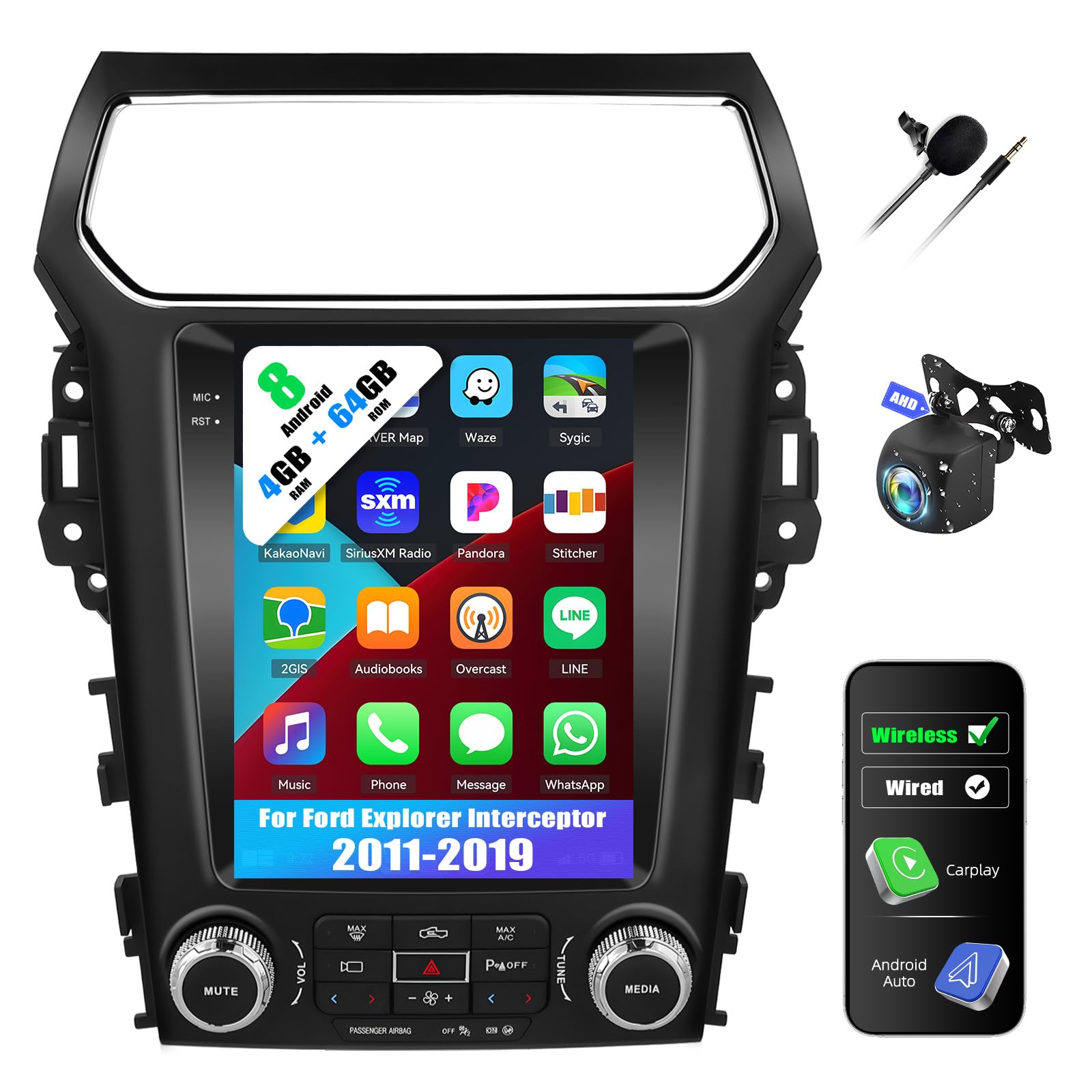 Amazon.com: 4G+64G Android 13 Car Radio for Ford Explorer 2011-2019 ...