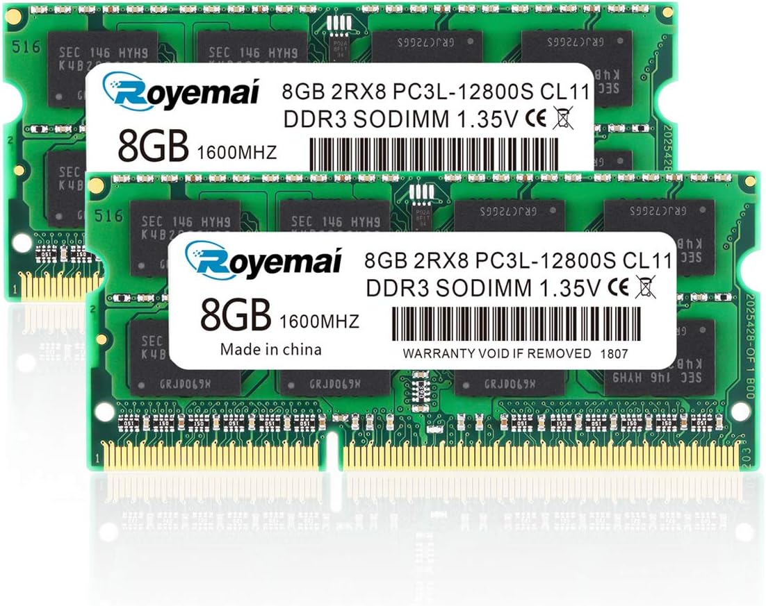 PC3L 12800S 8GB DDR3 1600 16GB Kit (2X8GB) Sodimm RAM 2Rx8 1.35V 204pin ...