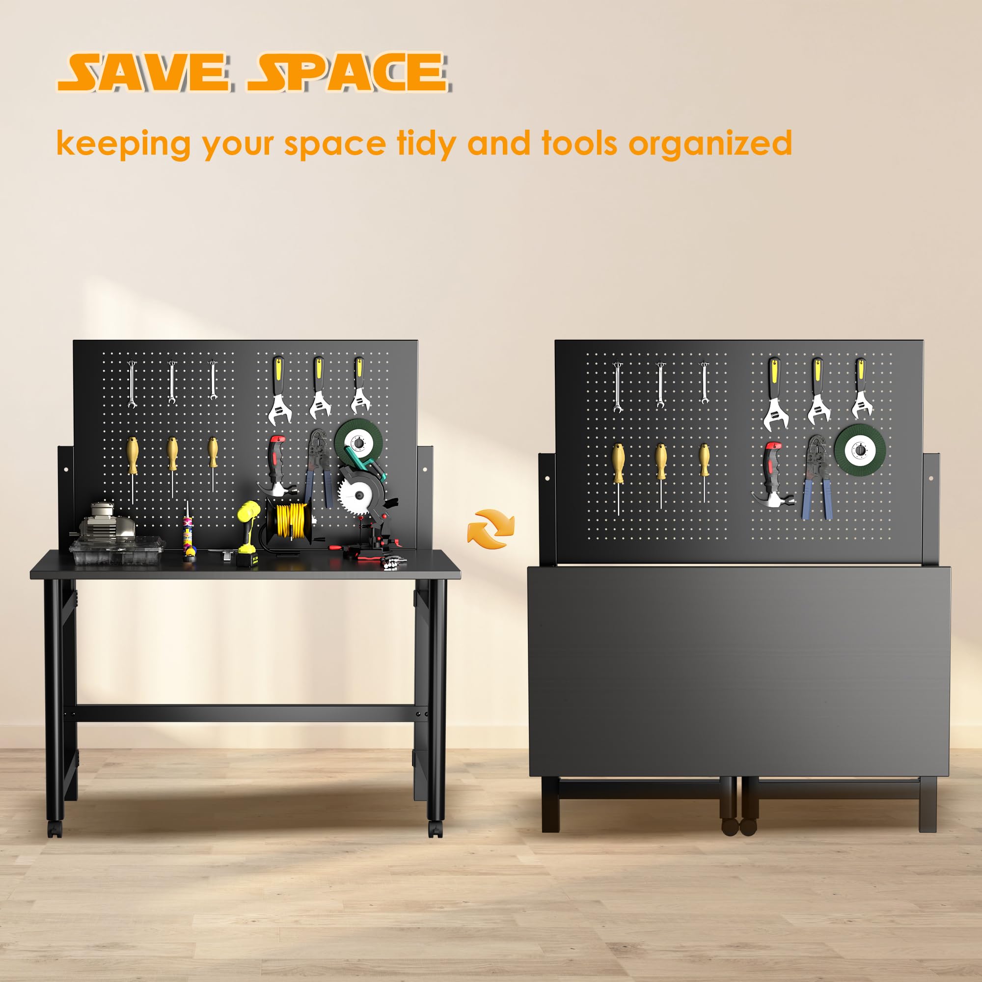 Snapklik.com : NICOMOW Heavy-Duty Wall-Mounted Workbench,Work Bench ...