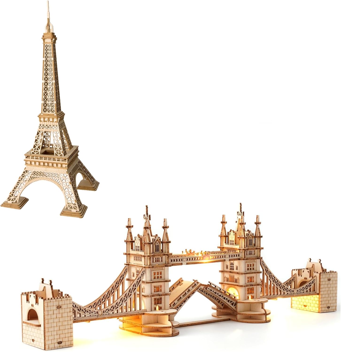 Amazon.com: ROBOTIME 3D Puzzle Wooden Craft Kits DIY Construction Model ...