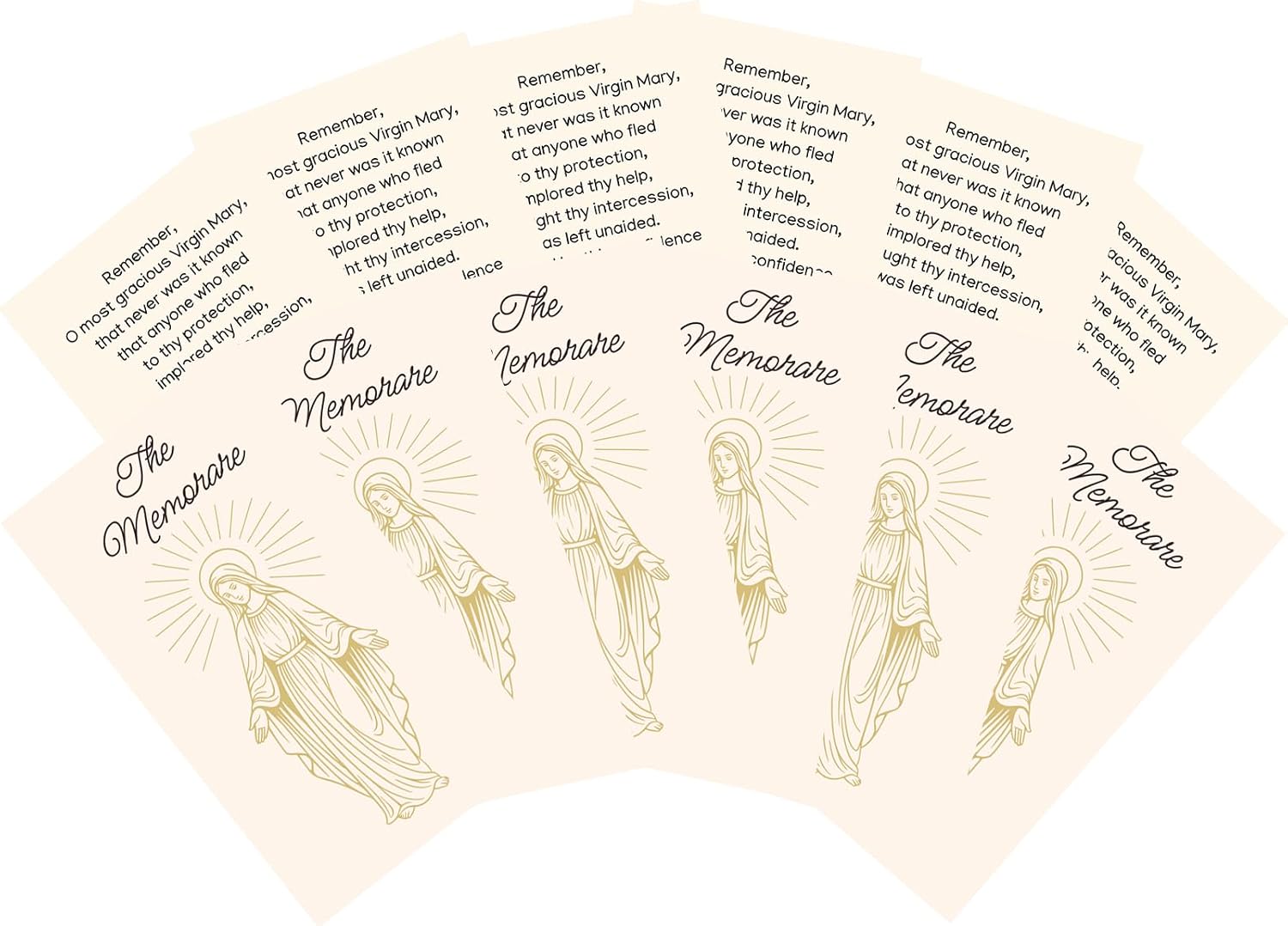 Amazon.com : Memorare Prayer Card - Blessed Virgin Mary Memorare Holy ...