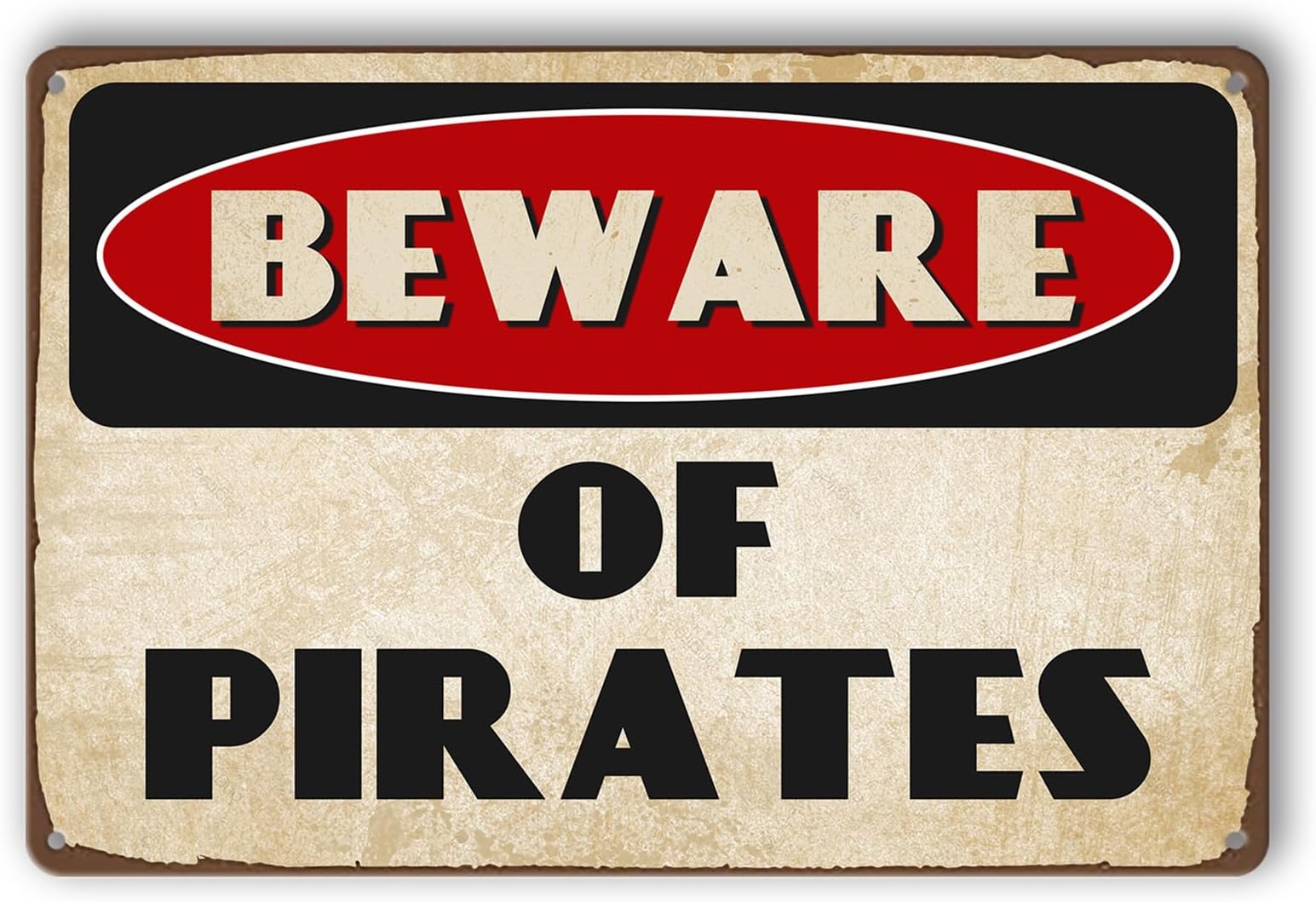 Amazon.com : Pirate Theme Pin Signs Decor 12"x8" Metal Sign Pirates ...