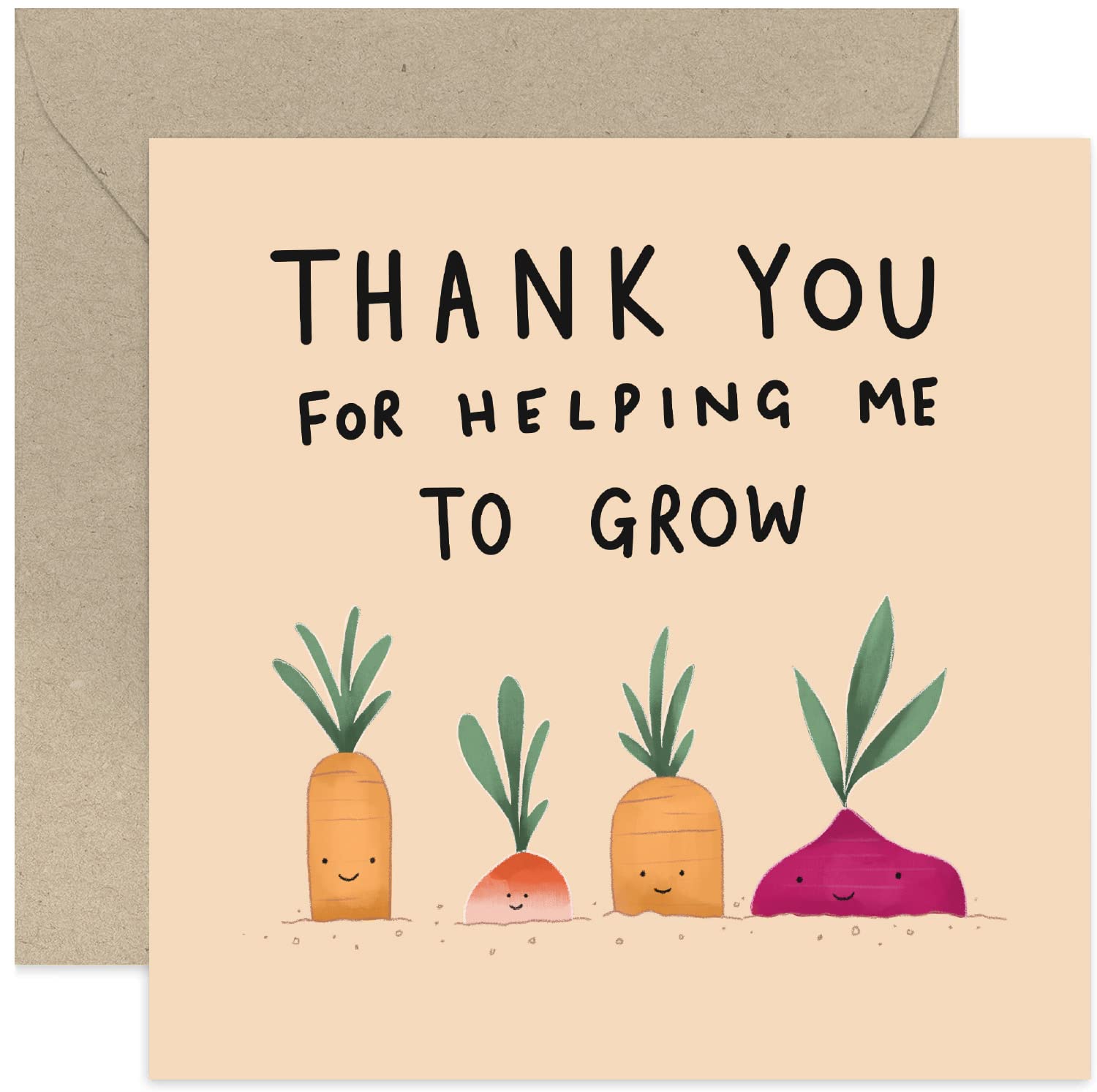 Amazon.com : Old English Co. Thank You Helping Me To Grow Card for ...
