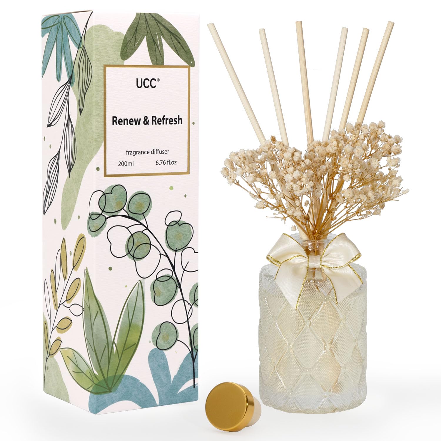 Amazon.com: UCC Premium Reed Diffuser Set with Preserved Flower Reed ...
