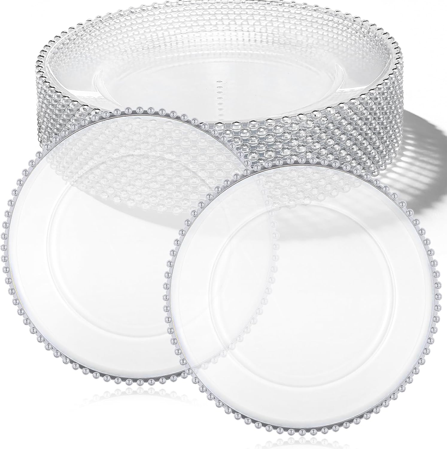 Amazon.com | 12 Pack Clear Charger Plates Bulk 13 Inch Round Plastic ...
