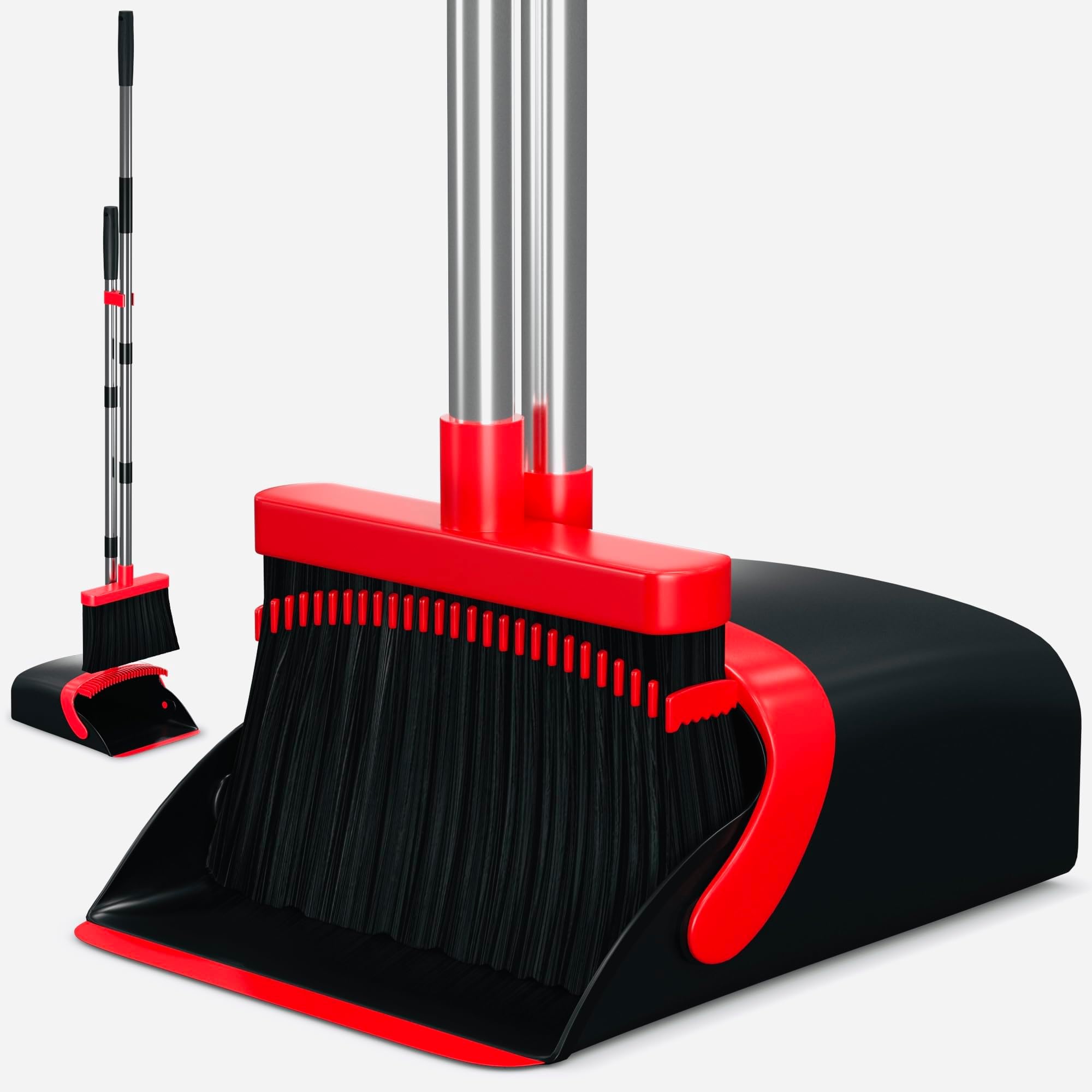 Amazon.com: Long Handle Broom and Dustpan Set for Home, Indoor&Outdoor ...