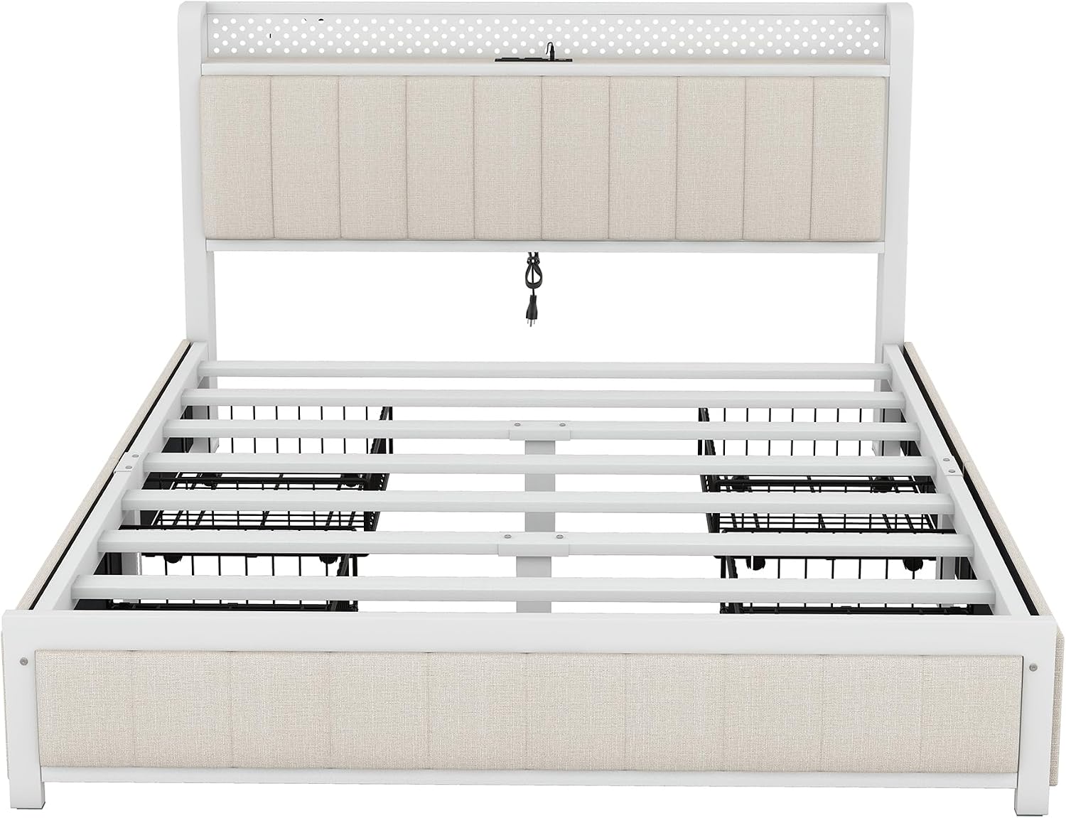 Amazon.com: EastVita Queen Size Bed Frame Platform Bed Frame with LED ...
