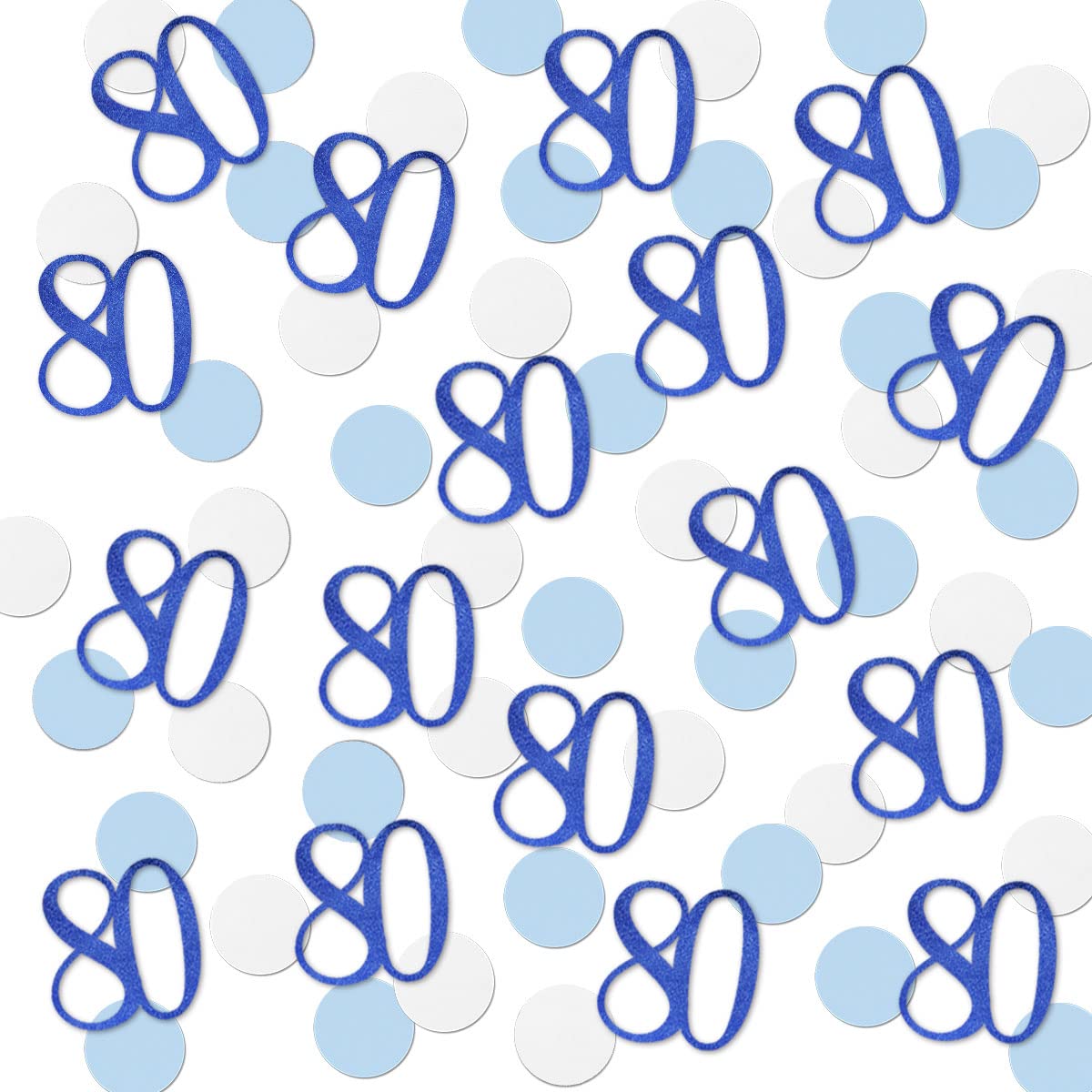 Amazon.com: Blue Glitter 80 Confetti, 80th Birthday Number Confetti ...