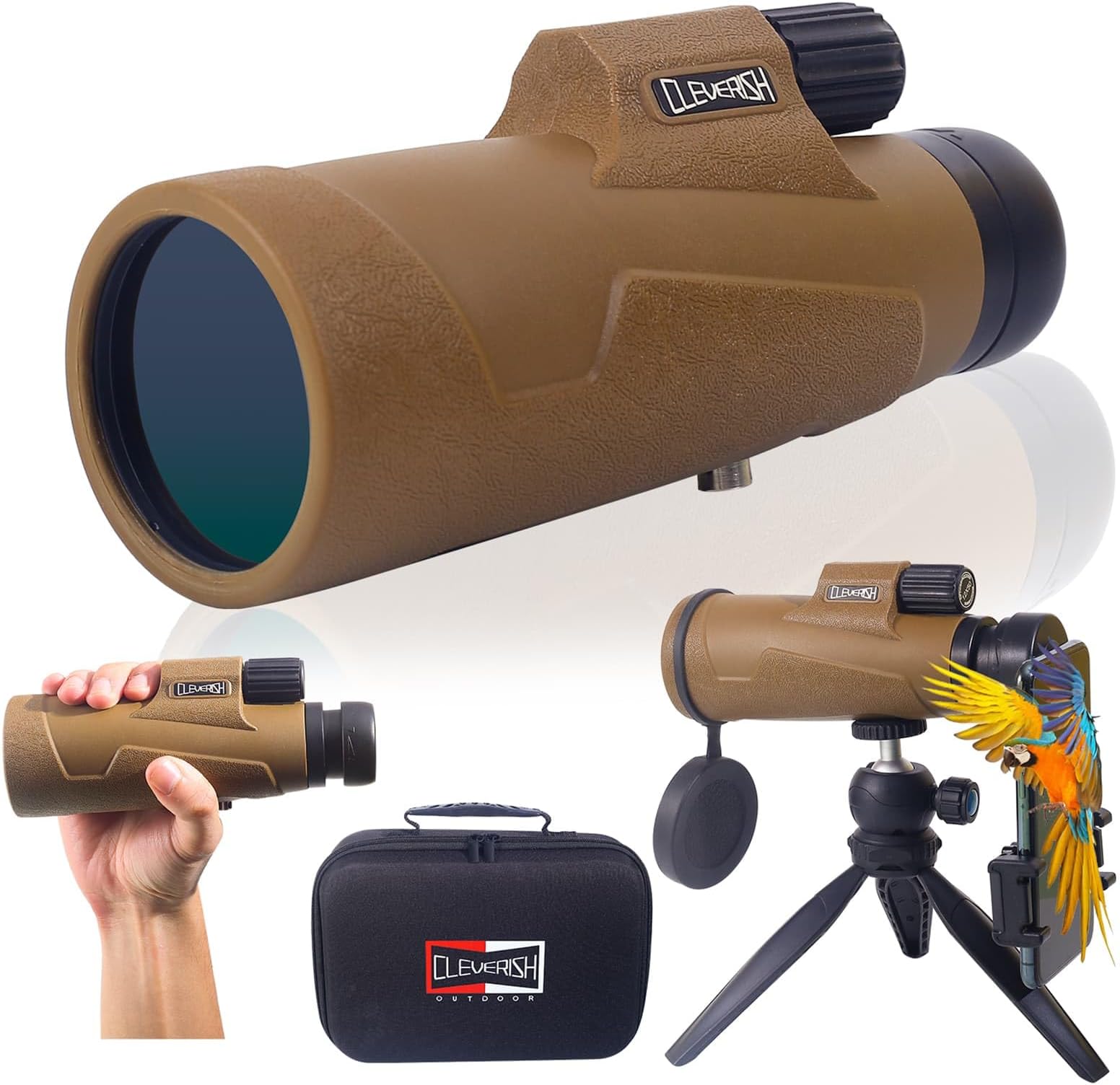 Amazon.com : Cleverish 12x50 High Power Monoculars for Adluts, Tripod ...