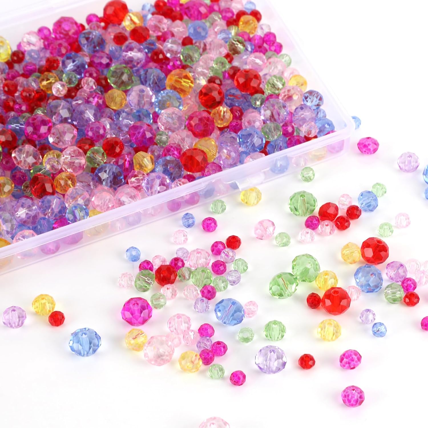 1000PCS Faceted Glass Bracelet Beads 4/6/8mm Rondelle Crystal Pearl ...