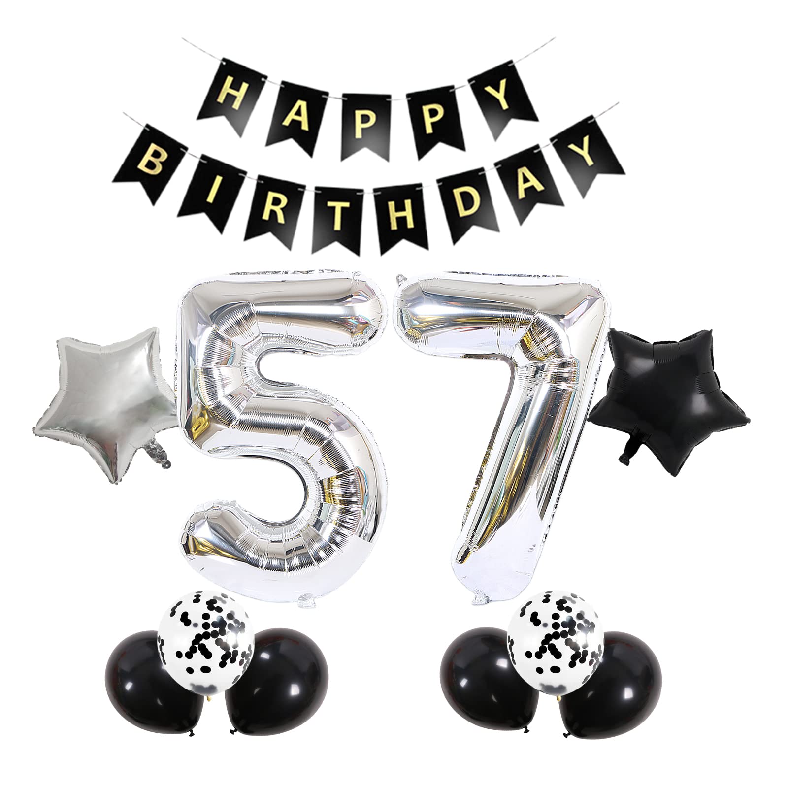 Buy QWEQWE 57th Birthday Decoration Balloons, Birthday Decoration 57 ...