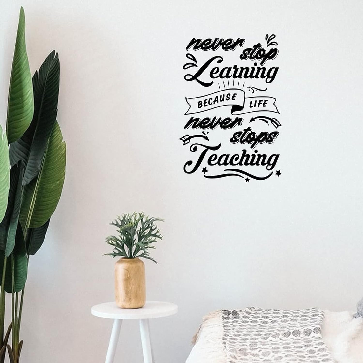 Amazon.com: Wall Decals 20" Never Stop Learning Because Life Never ...