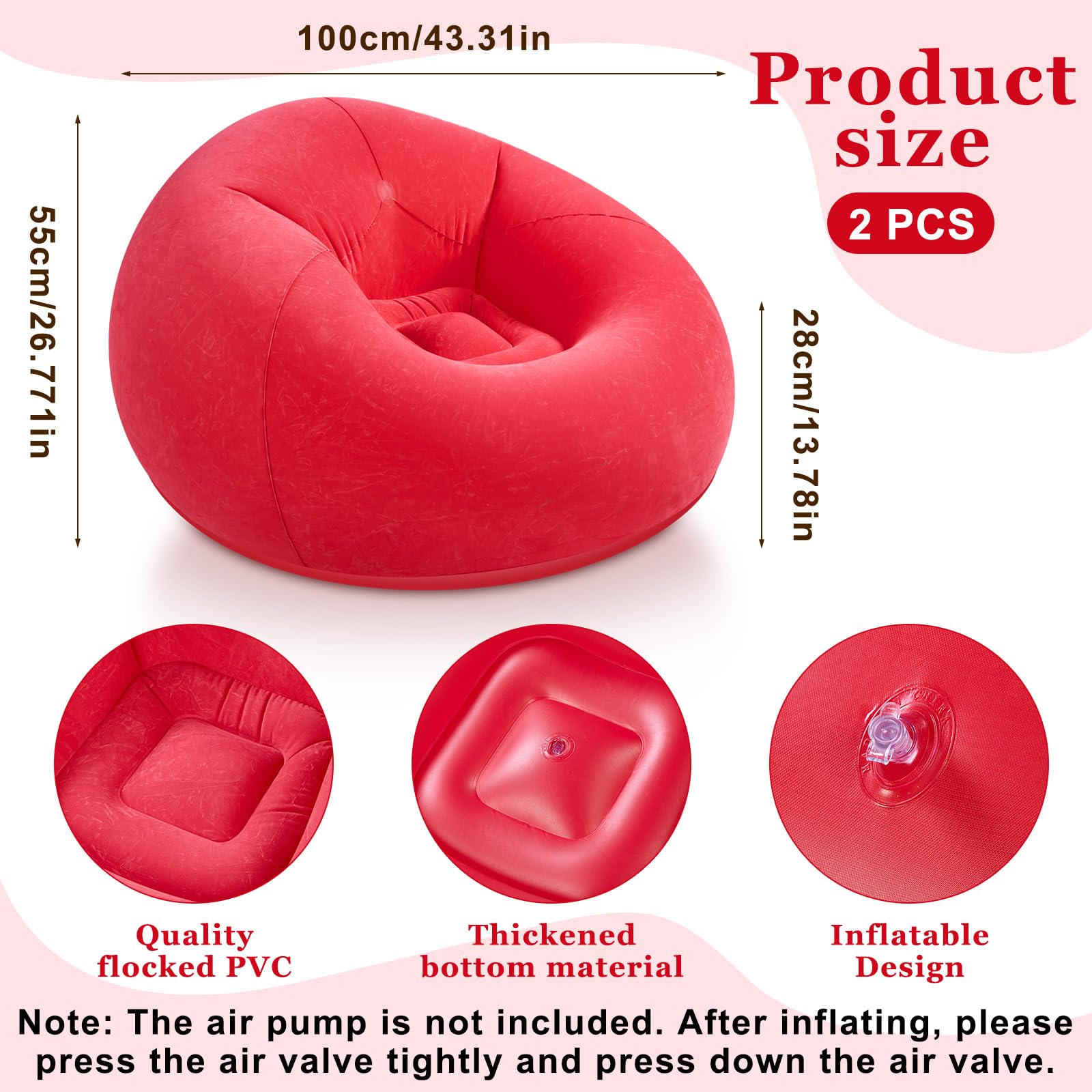 Inflatable Sofa Bean Bag Inflatable Lounge Chair Inflatable Lazy Sofa ...