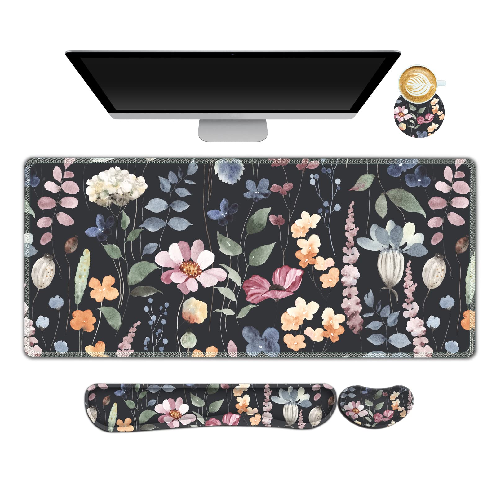 Amazon.com: ARTSO Gaming Mouse Pad Wrist Support Set, XXL Large Desk ...