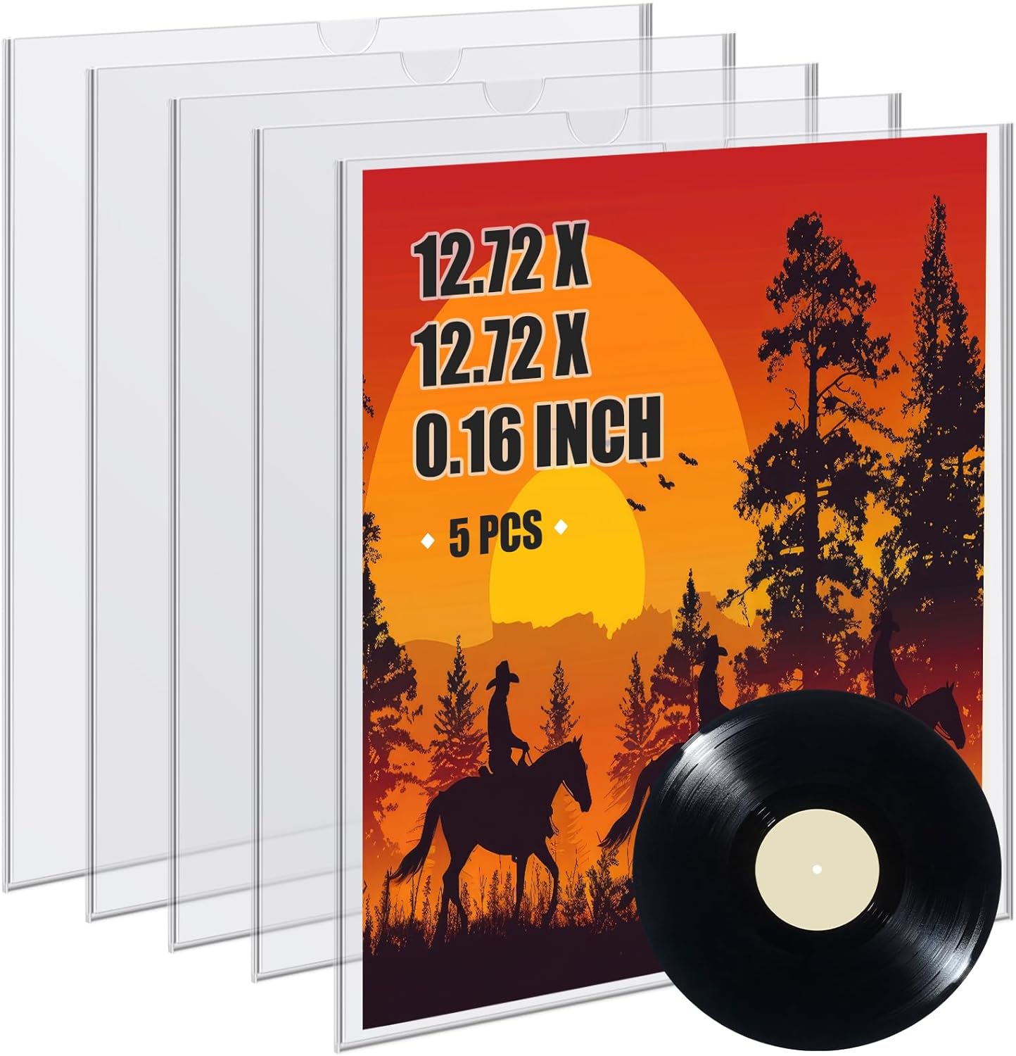 Amazon.com: Threehoney 5 Pcs Clear Acrylic Vinyl Record Sleeves Hard ...