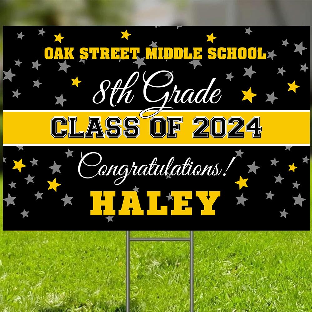 Buy 8th Grade Graduation Class Of 2024 Sign, Middle School Graduation ...