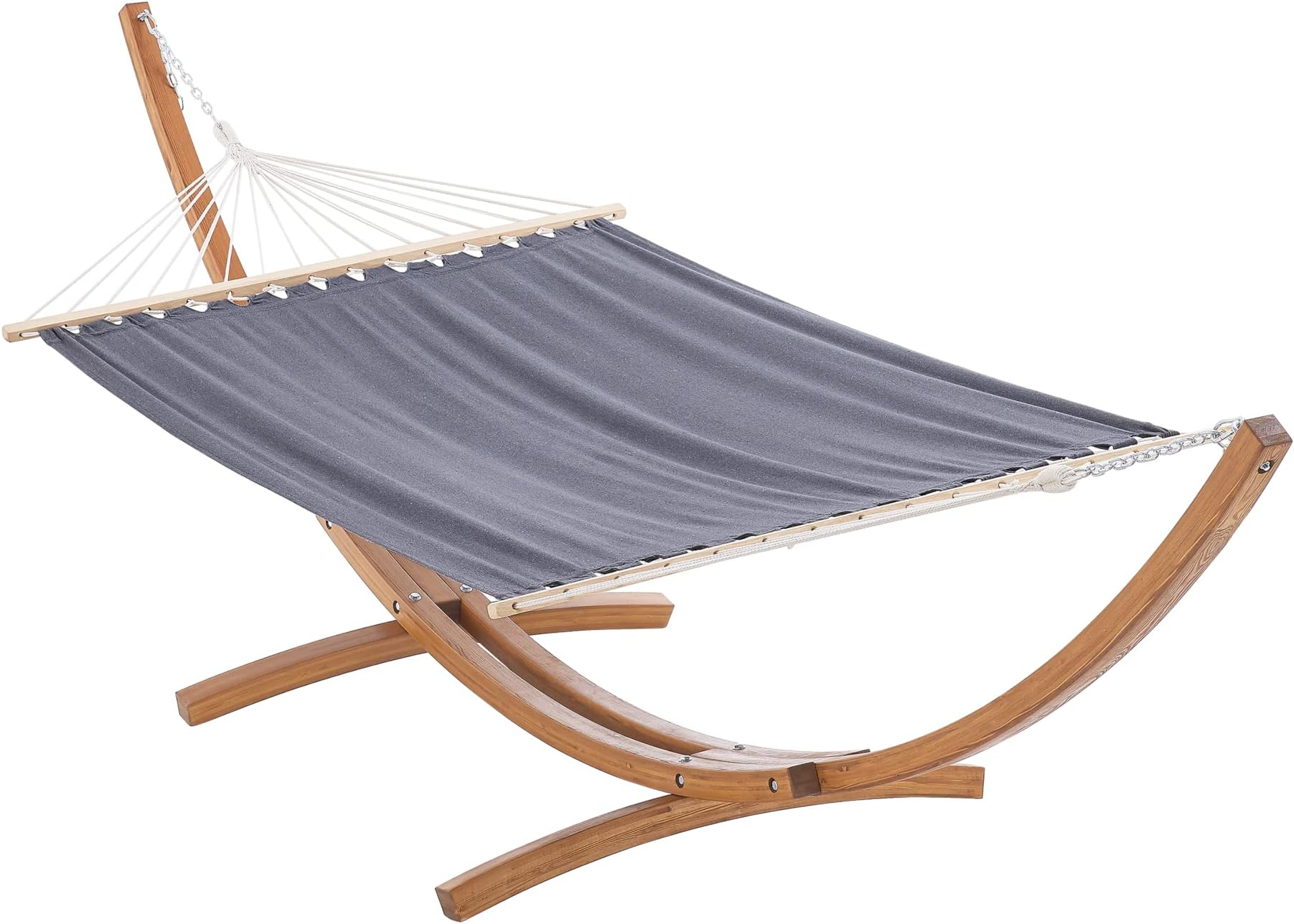 tectake® Hamac sur Pied XXL Hamac 2 Places Coton avec Support en Bois ...