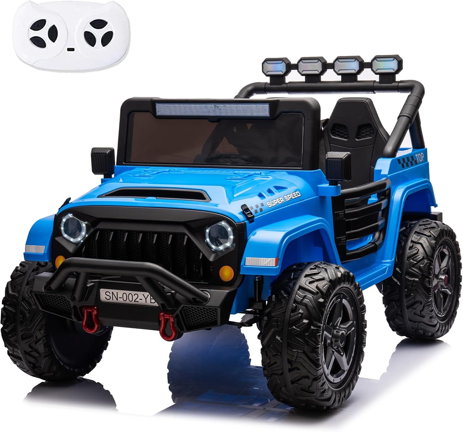 Amazon.com: sopbost 24V 2 Seater Ride On Truck 4WD Ride On Toys Car with EVA Tires Wheels Off ...