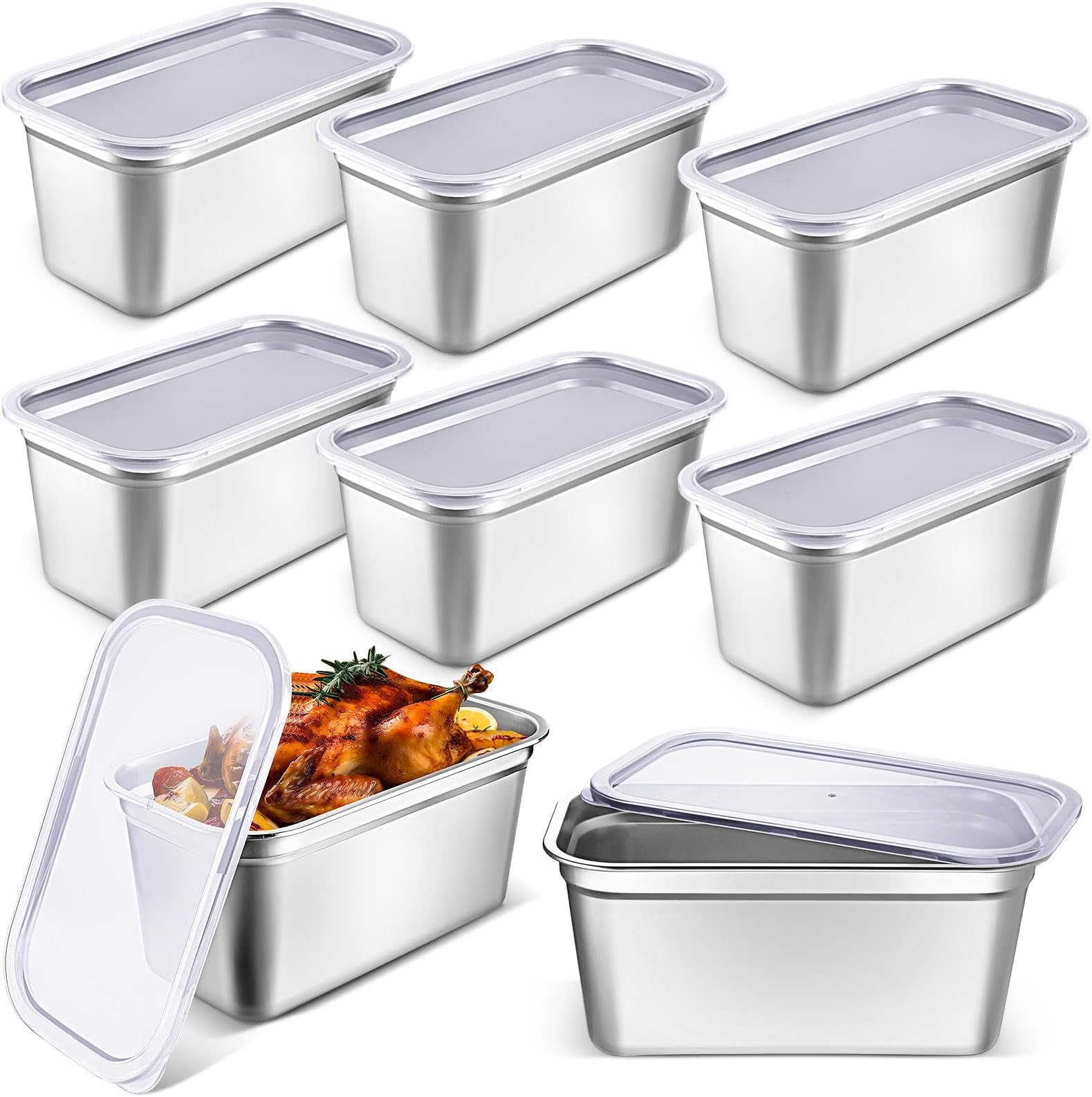 Amazon.com: Ceiteo 6Pcs Meal Prep Food Containers with Lids, Stainless ...