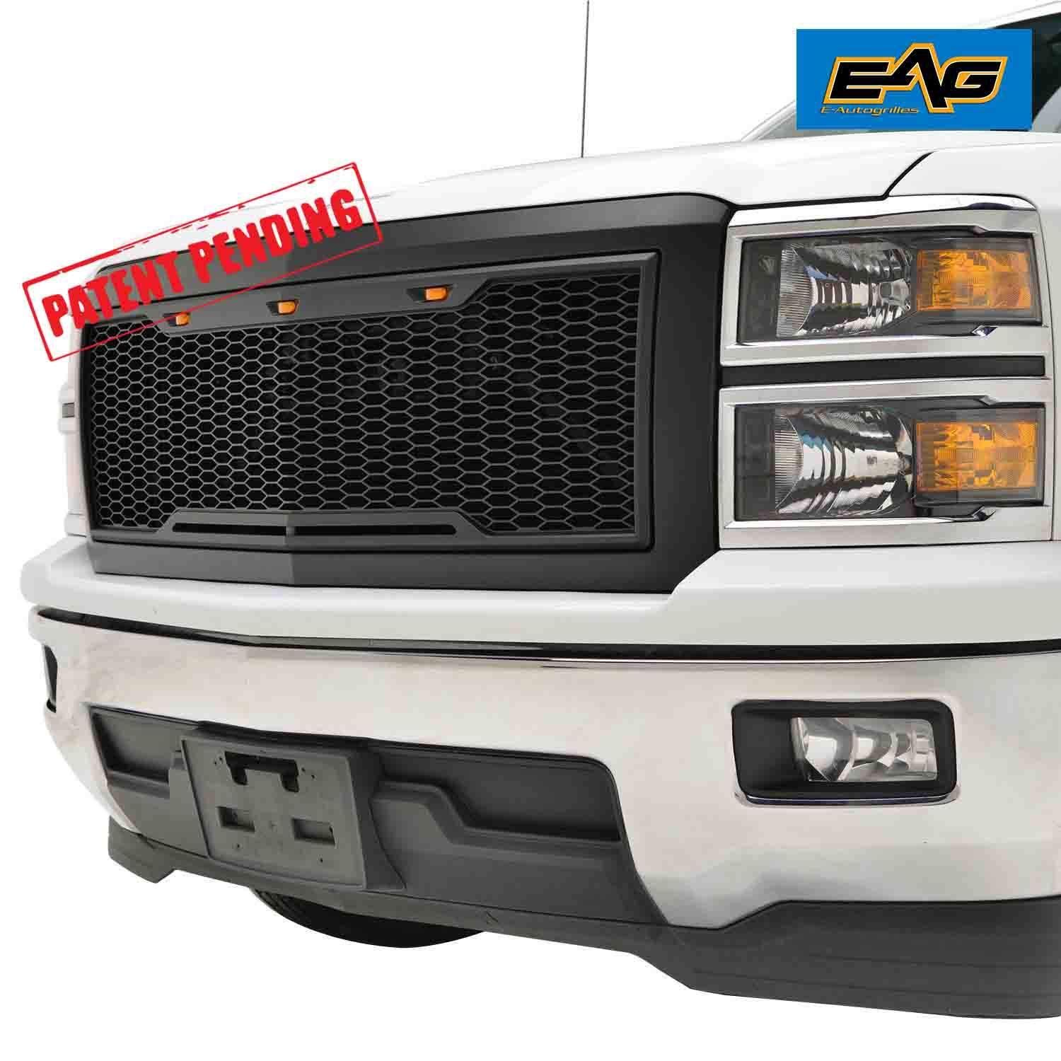Buy EAG Replacement Upper Grille Front Hood Grill- Matte Black - with ...