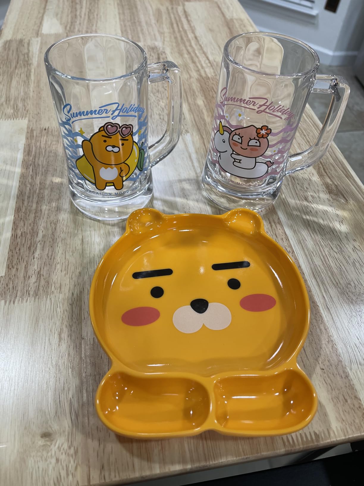 Amazon.com | Kakao Ryan Apeach Beer Soju glass summer holiday 2p ...