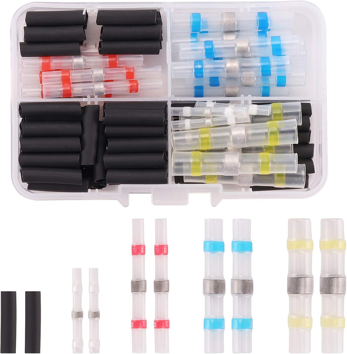 Kinstecks 100PCS Solder Seal Wire Connectors Heat Shrink Butt ...